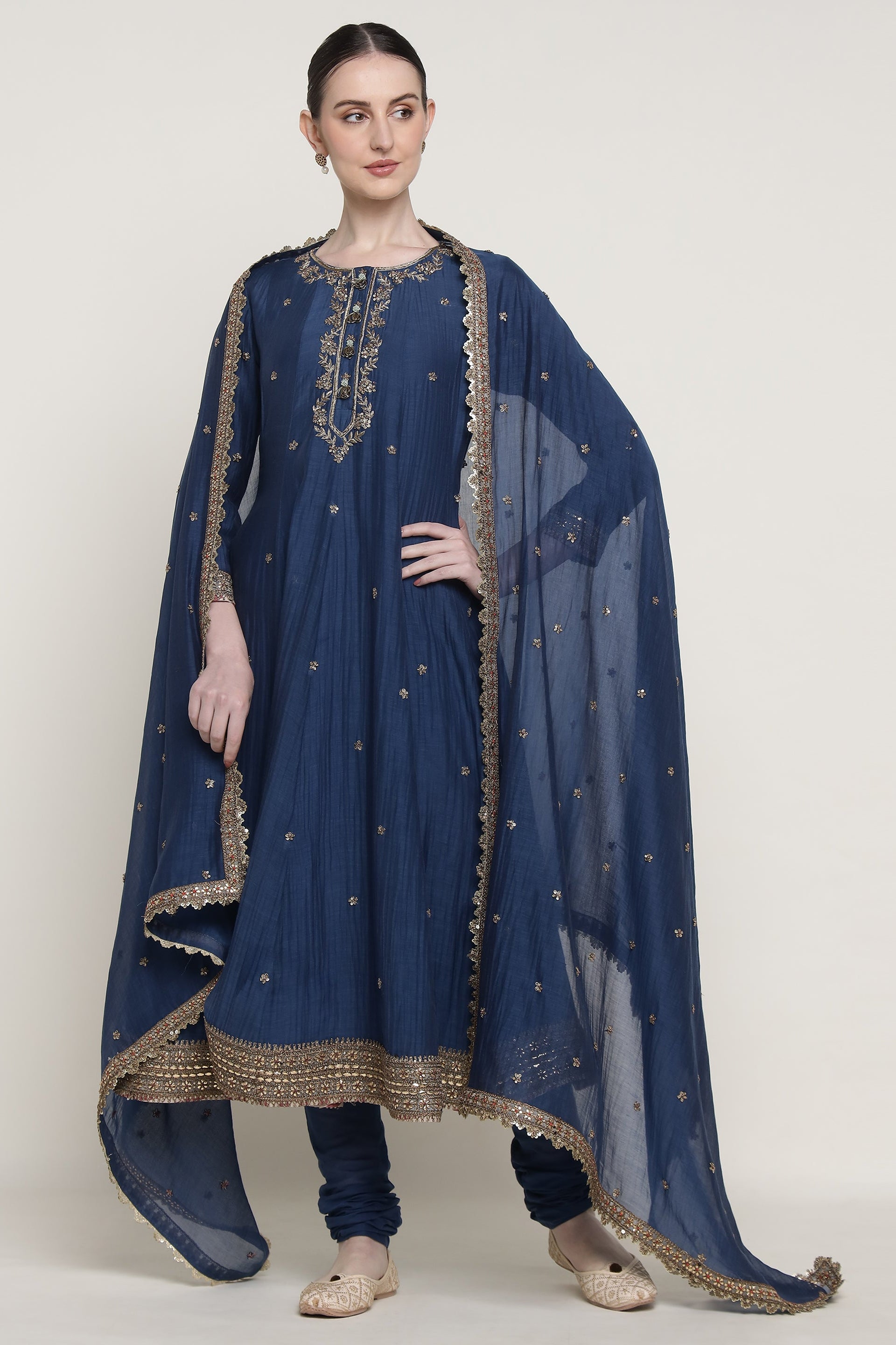 Buy Blue Gul Sadaf Anarkali – Summer By Priyanka Gupta